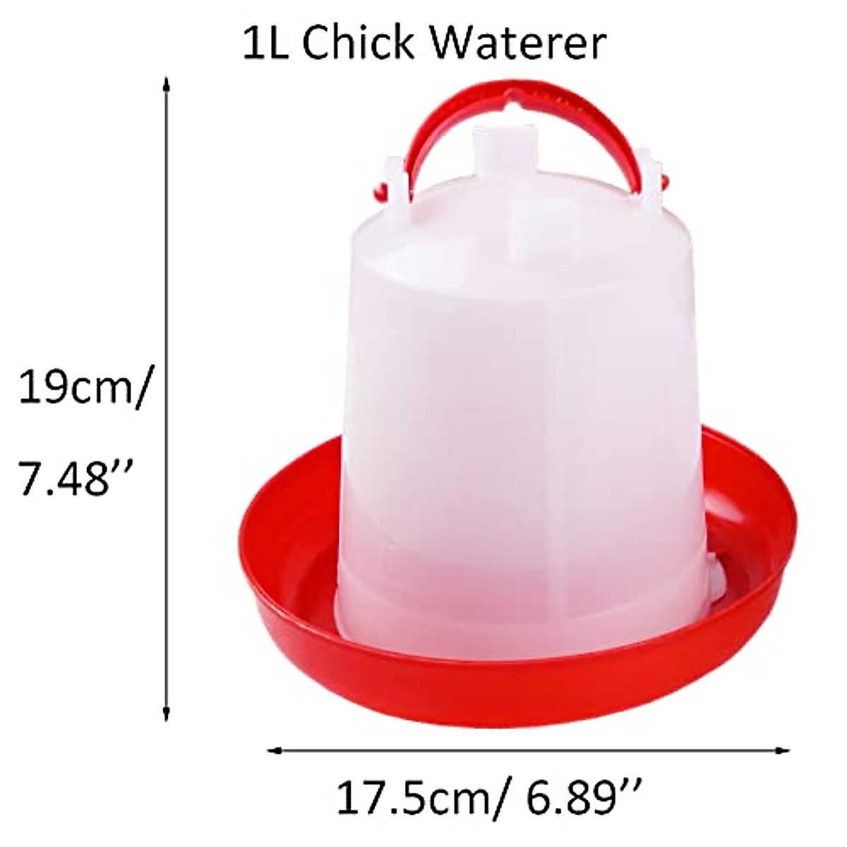 GMKWAN Chick Feeder and Waterer Set, 3.3lb Chick Feeder & 1L Chick Waterer, Lightweight and Hangable Chick Feeder for Backyard Chicken Keepers