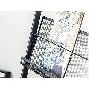 Yinghao Floor-Standing Magazine Rack, 4-Layer Iron Wheeled Newspaper Rack, Suitable for the Display of Brochures or Documents in Exhibitions, Shopping Malls, Hospitals, Offices (BLACK)