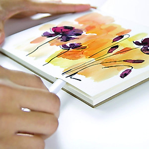 Fluid 100 Artist Watercolor Block, 140 lb (300 GSM) 100% Cotton Cold Press Pad for Watercolor Painting and Wet Media w/Easy Block Binding, 6 x 6 inches, 15 Sheets