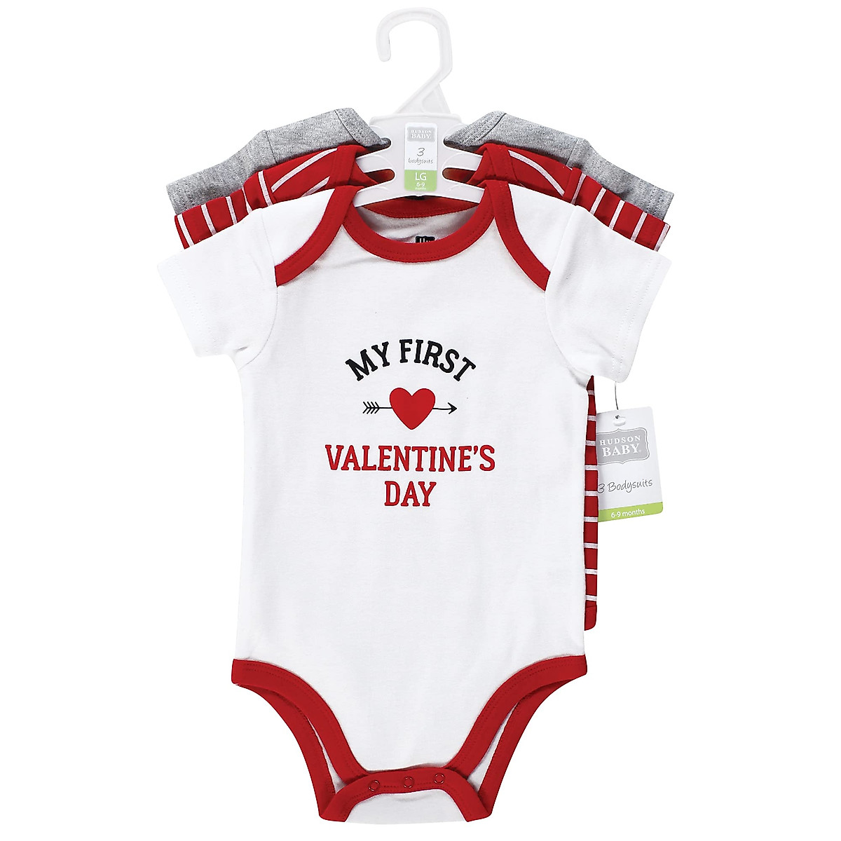 Hudson Baby baby boys Cotton Bodysuits and Toddler T Shirt Set, Valentine Heartbreaker, 0-3 Months US