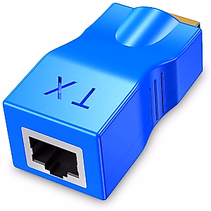 SNLLMZI HDMI to RJ45 Extender, HDMI to RJ45 Ethernet Network Converter Over by Cat5-e/6 Cable Splitter 1080p up to 30m/98ft Repeater for HDTV HDPC PS4 STB