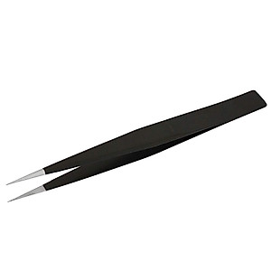 VETUS ESD Anti-static SMD Tweezer Non-magnetic Stainless Steel Pointed Tip for Repair PC Laptop Black ESD-16