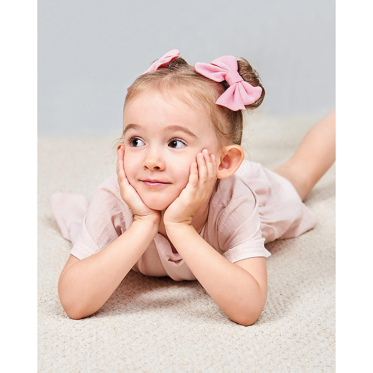 Jollybows 40PCS 2.8" Baby Girls Hair Bows Alligator Clips Woolen Hair Barrettes Hair Accessories for Little Girls Toddlers Teens Kids (1- Light Multi-colored)