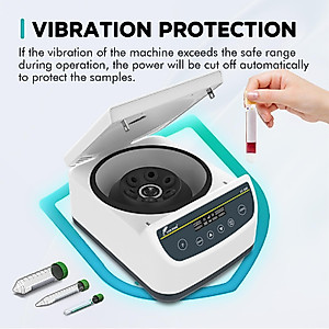 LAB FISH Laboratory Centrifuge Machine 2ml/5ml/10ml/15ml/50ml Lab Test Tubes | Low Speed Control 500-4000r/min,Max 2146xg | Store 9 Programs W/Timer 30sec-99min