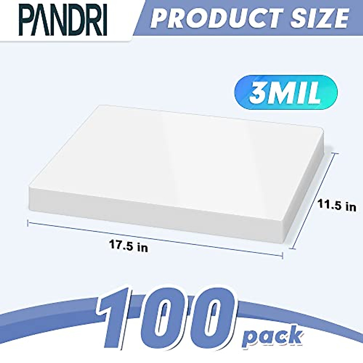Laminating Sheets, PANDRI 100 Pack Thermal Laminating Pouches Holds 11 x 17 Inch, 3 Mil Plastic Laminator Paper 11.5 x 17.5 Inch, Clear Round Corner