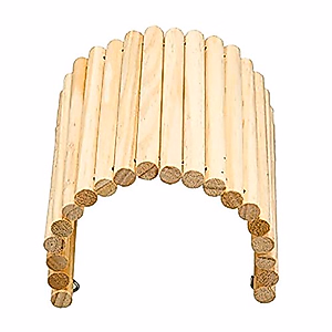 NEWCOMDIGI Hamster Dodging House Arch Bridge Toy Colorful Animal Bridge Bendable Rat Ladder Mouse Rodent Toy for Small Guinea Pig and Other Similar Sized Pets Hiding Playing Toy (Wooden)