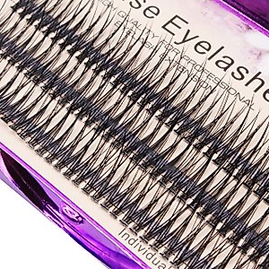 Bodermincer 120pcs 8mm/10mm/12mm/14mm/16mm to Choose Fish Tail Design 0.1 C Curl 3D Individual Mink False Eyelashes Extension Soft Black Fake False Eye Lashes （16mm）
