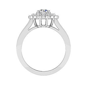 TwoBirch 18k White Gold Microplated Floral Design Duo Bridal Ring Set Engagement Ring and Wedding Band with Cubic Zirconia (SET (2 RINGS), Size 8)