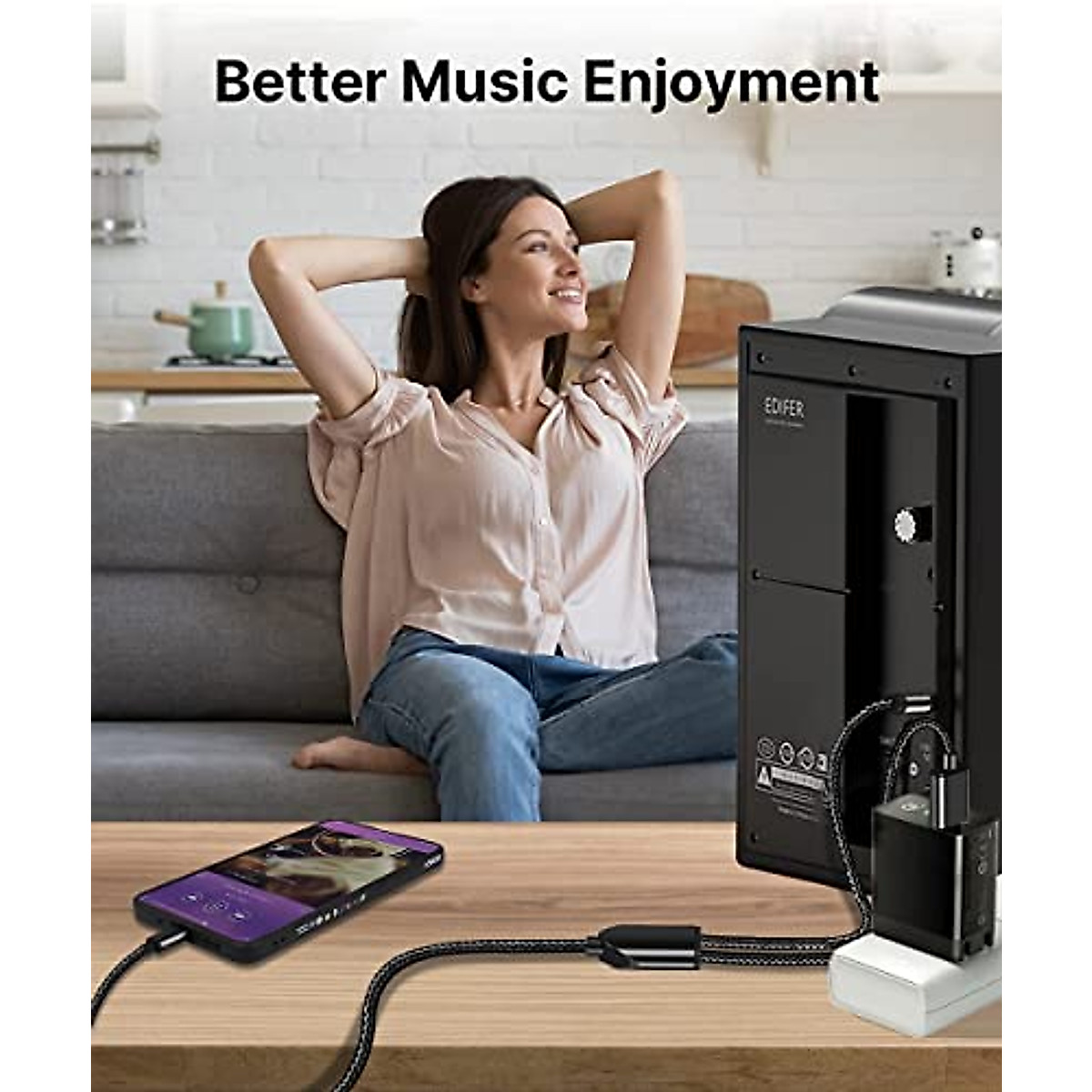 USB C to 3.5mm Car Aux Cable, 2 in 1 USB C to 3.5mm Car Stereo Aux Headphone Jack Cable with USB C Charging Compatible with Samsung Galaxy S23/S22 Ultra/S21/S21FE/Note 20, Google Pixel 7/7Pro/6/5/4/3