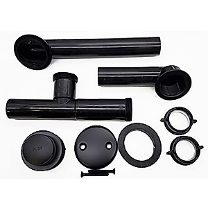 Westbrass 593144-62 Black 1-1/2" Tubular Tip Toe Bath Waste Drain Kit, Matte Black ,Pack of 1