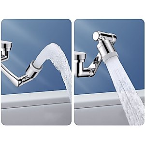 1080° Rotating Faucet Extender for kitchen faucet extension with 2 Water Outlet Modes, Universal Swivel Faucet Attachment, Multifunctional Splash Filter Robotic Arm Splash Filter Faucet Dual mode