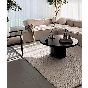 S & L Homes Wool Cotton Hand Woven Chunky Knit Popcorn Rug - Ivory Contemporary Area Rug for Living Room Bedroom (8' x 10' - Ivory)