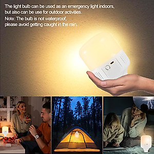 Rechargeable LED Bulbs Set of Two with Remote, 12 RGB Colors & 3 Light Modes, Dimmable Battery Operated Bulbs, 5200mAh, 10 Brightness Levels, Timer Function, f2 Pack for Bedroom, Living Room,