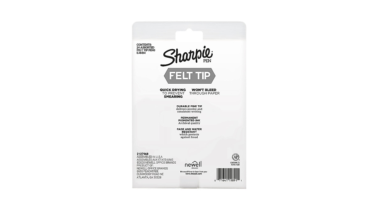 SHARPIE Felt Tip Pens 24-Count for Precise Art & Crafting