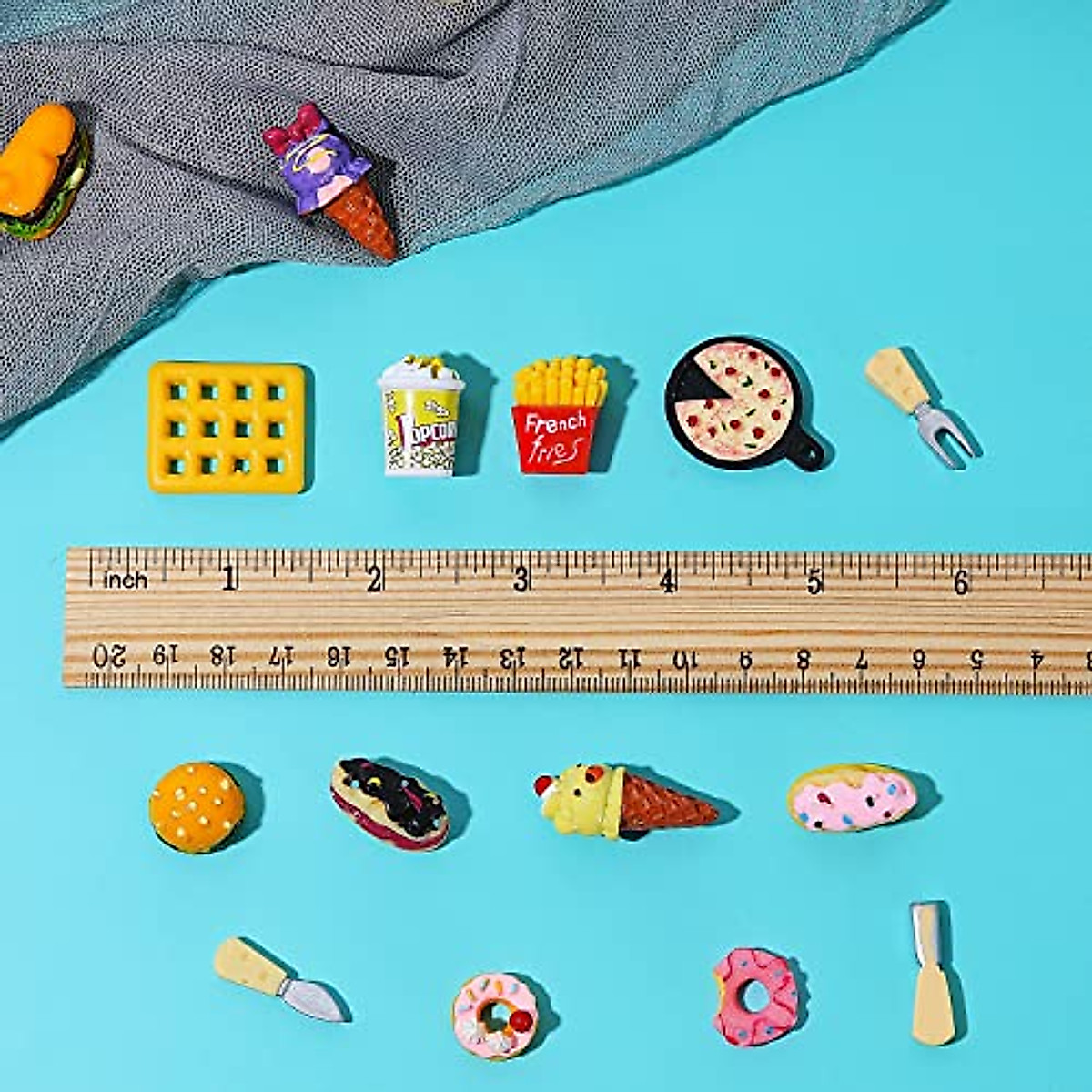 33 Pieces Miniature Fast Food Toy Miniature Pretend Food Play Toys Dollhouse Accessories Hamburger Fries Cake Milk Doll Food Kitchen Accessory Toy for Kids Party Accessory Christmas Restaurant Decor