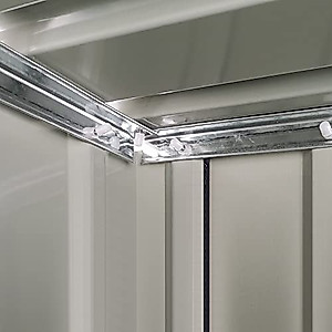 Outsunny 5' x 3' Metal Outdoor Storage Shed, Garden Tool House Cabinet with Lockable Door for Backyard, Patio, Lawn, Garage, Gray