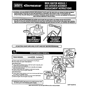 Weber 67726 Igniter Kit for Genesis 300 Series Grills with Metal Spark Box (Year 2007)