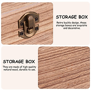 Cabilock Wooden Box 2pcs Unfinished Square Wood Box DIY Craft Wooden Box Jewelry Ring Box Unpainted Storage Box with Hinged Lid Front Clasp for Bracelet Watch Necklace Earrings Style 2 Memory Box