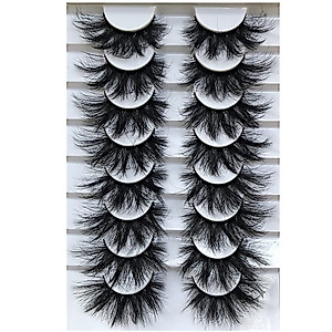 GMAGICTOBO False Eyelashes Fluffy Wispy Eyelashes Faux 3D Mink Lashes Thick Volume Long Soft Dramatic Strip Eye Lashes Pack 8 Pairs
