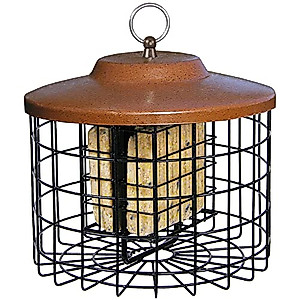 More Birds Squirrel-X Double Suet Feeder, Outdoor Wild Bird Feeder, Cage Bird Feeder, 2 Suet Cake Capacity
