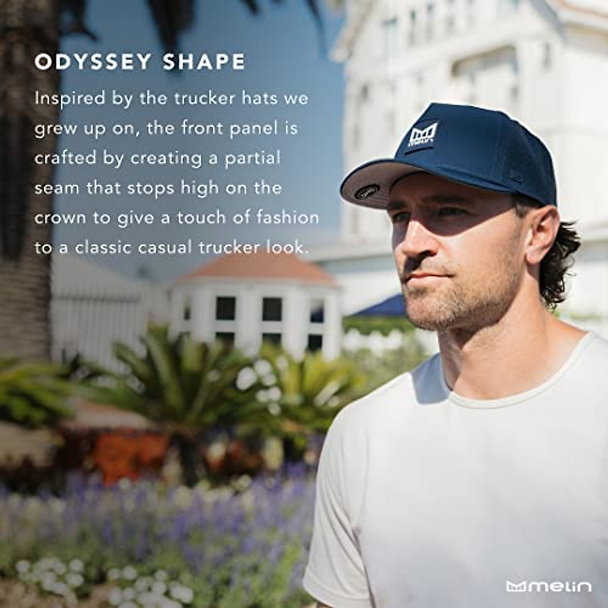 melin Odyssey Stacked Hydro, Navy, Men's Performance Snapback Hats, Water-Resistant Fitted Baseball Caps for Men & Women, Golf, Running, or Workout Hat, Medium-Large