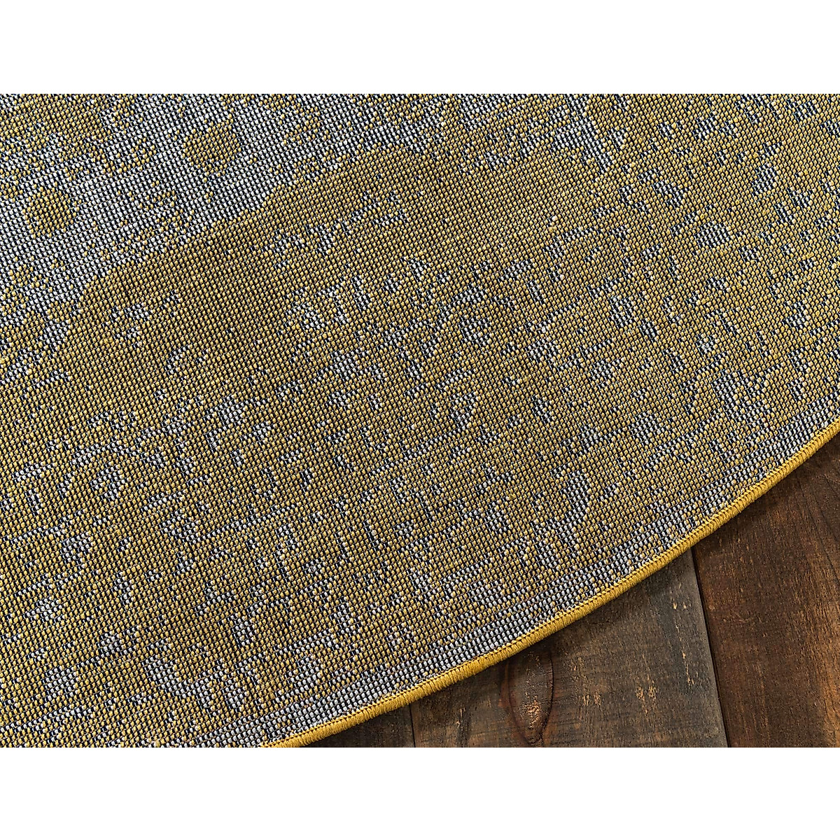 Unique Loom Bromley Collection Area Rug - Wells (96" Round, Yellow/ Ivory)