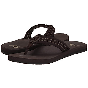 Quiksilver Men's Carver Suede 3 Point Flip Flop Athletic Sandal, Demitasse Solid, 10 M US