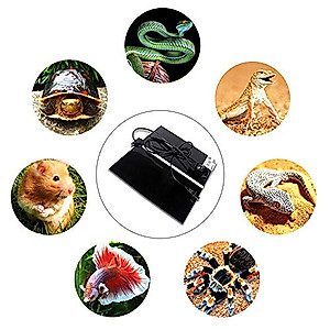 Hamiledyi 14W Reptile Heating Pad,Warmer with Temperature Adjustment Control Under Tank,Terrarium Heater Mat for Gecko,Turtle,Tortoise,Snakes,Lizard,11x11 in(2 Pcs)