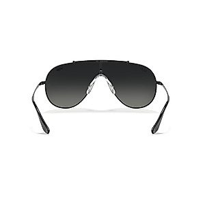 Ray-Ban RB3597 Wings Shield Sunglasses, Black/Grey Gradient Dark Grey, 33 mm