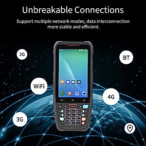 Pda Terminal,HXBER Handheld POS Android 10.0 PDA Terminal 1D/2D/QR Barcode Scanner Support 2/3/4G WiFi BT Communication with 4.0 Inch Touchscreen for Supermarket Restaurant Warehouse Retail Inventory