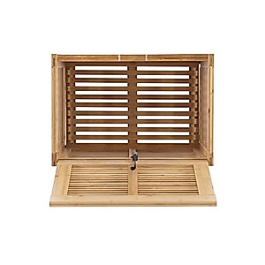 Linon Amzn0327 Finn Bamboo Bathroom Hamper, Brown