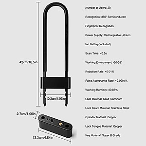 Theft U Lock, Aluminum Alloy Material, U‑Shaped Lock, Shops for Offices Houses Companies