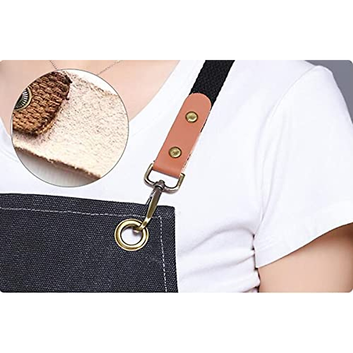 Cotton Canvas Apron for Artists Painting,Chef Apron with Cross Back Straps for Men Women, Kitchen Cooking (Purple)