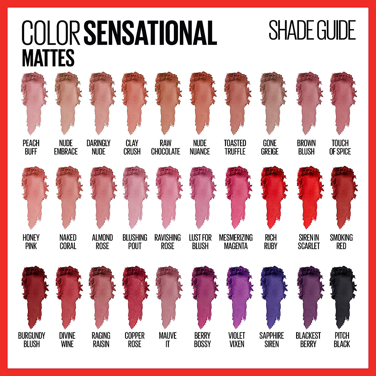 Maybelline Color Sensational Lipstick, Lip Makeup, Matte Finish, Hydrating Lipstick, Nude, Pink, Red, Plum Lip Color, Berry Bossy, 0.15 oz; (Packaging May Vary)