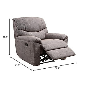 Manual Handel Adjustable Fabric Single Recliners Sofa Padded Seat and Back Chair for Living Room, Bedroom and Home Theater Seating (Brown)