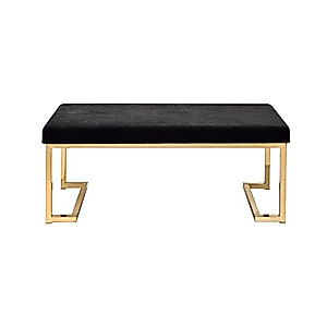 ACME Furniture Boice Bench, One Size, Black Fabric and Champagne