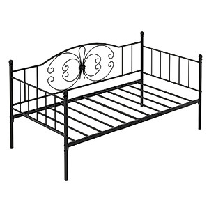 Doletaitan Twin-Daybed-Frame-Victoria-Metal Sofa-Bed - Platform Mattress Foundation with Steel Slat Support for Adult,Multi-Functional Furniture-Black