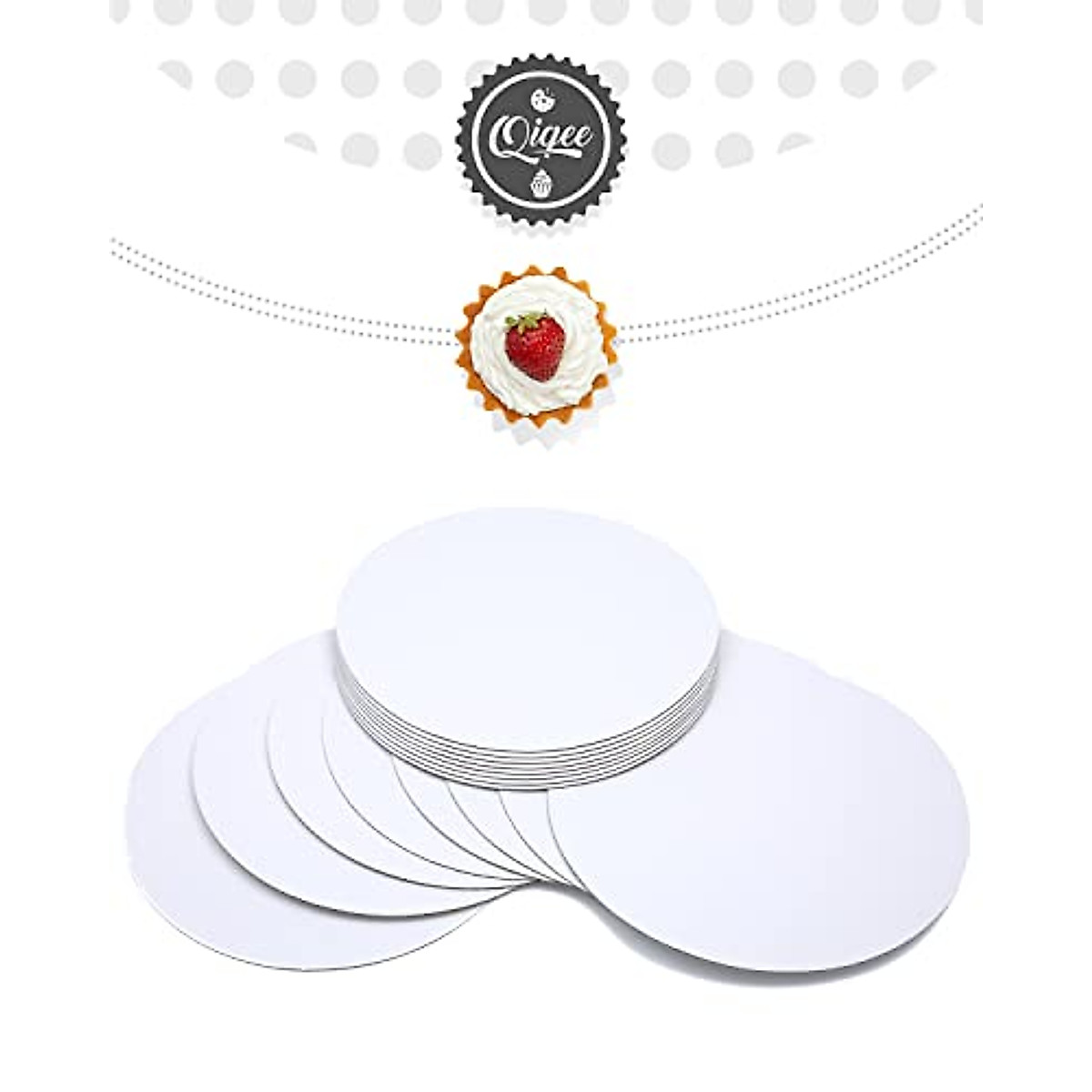 40-Packs Cake Boards Round 10 Inch White Cake Circles Rounds Base Food-Grade Cardboard Cake Plate（Thinner But Stronger） qiqee