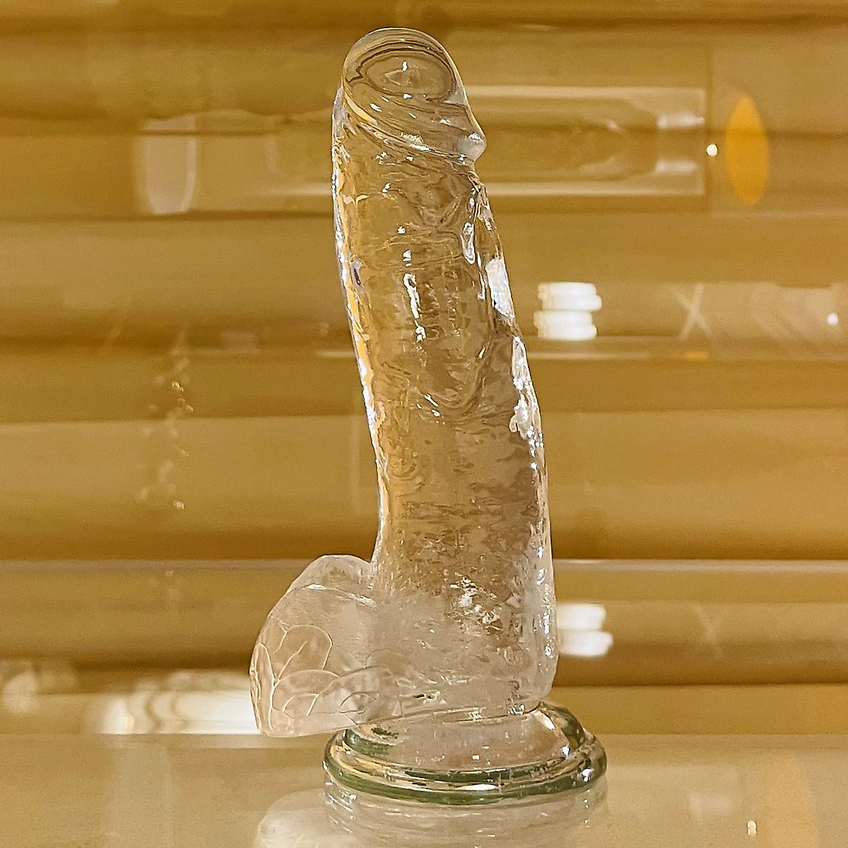 7.3Inch Clear Thick Realistic Dildos,Long Lifelike Adult Sex Toys, Huge Soft Silicone Penis, Flexible Anal Dildo,Strong Suction Cup for Men Women and Couple (Large)