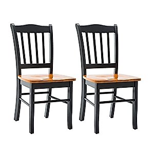 Boraam Shaker Chair, Black/Oak, Set of 2