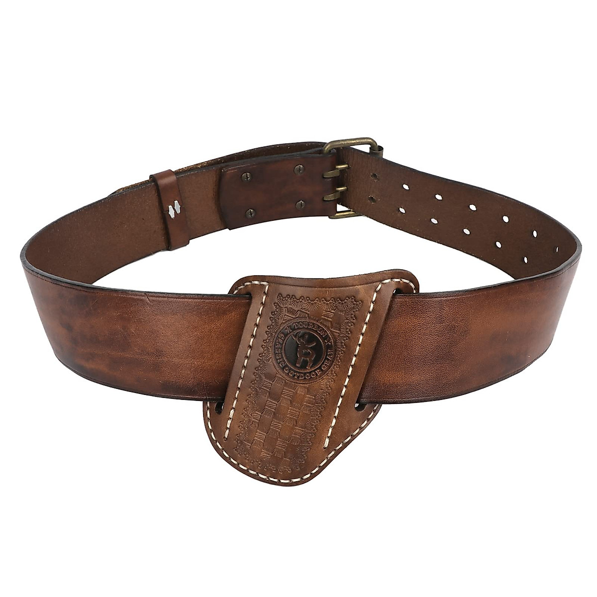 Tourbn Tourbon Leather Pocket Folding Knife Sheath for Belt EDC Holster Man Cross Draw Right Side Carry Open Top Trapper Knives Carrier