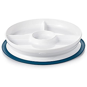 OXO Tot Stick & Stay Suction Divided Plate - Navy