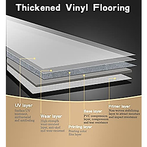 Surnuo 30 PCS 12 * 12 inch 1.5mm Thick Peel and Stick Vinyl Floor Tile, Self-Adhesive Tile Flooring for Bathroom, Livingroom, Kitchen and Renter's House Black Color