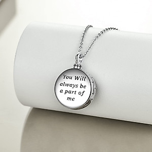 ONEFINITY Urn Necklace for Ashes Sterling Silver Tree of Life Cremation Jewelry for Ashes Round Abalone Shell Memory Jewelry for Women