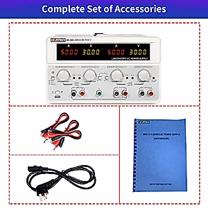 MATRIX MPS-3005H-3 Triple Linear DC Power Supply,30V 5A Adjustable Variable Low Ripple Benchtop DC Power Supply Digital Regulated Lab Grade with 4 Digits Display with Series and Parallel Mode