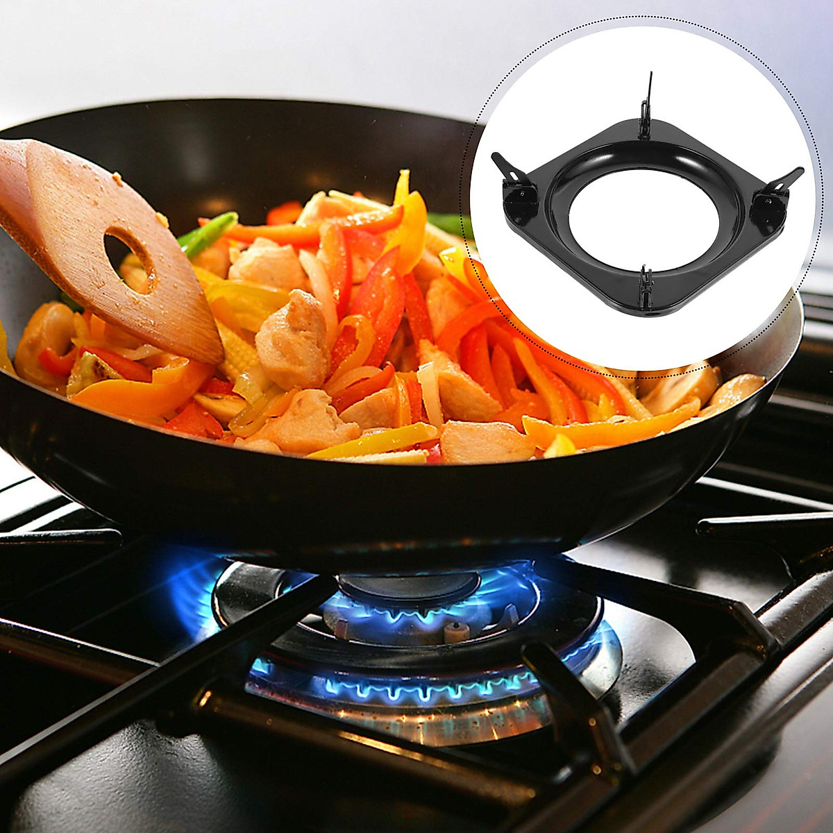Cabilock Wok Ring - Premium Material Wok Stand for Home Kitchen, Gas Stove Rack Trivets, Pot Pan Support, 19.50x19.50x3.00cm