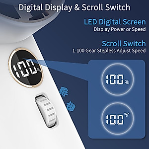 WAFTING Portable Handheld Fan, USB Fan Portable Personal Fan with 100 Speed Adjustable, 5000mAh Battery Rechargeable Mini Fan for Travel Camping Outdoor, Gifts for Women Men