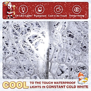 MUPATER 6 ft Tall Pre-Lit Energy-Efficient LED White LAMP-Post, Christmas Holiday Outdoor Lighted Decoration for Yard, Porch, Entry - Ground Stakes Included