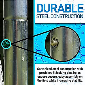 Franklin Sports Competition Soccer Goal - Steel Backyard Soccer Goal with All Weather Net - Includes 6 Ground Stakes - 12'x6' Soccer Goal - Silver