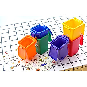Nuanmu Trash Can Toy Kids Push Toy Vehicles Garbage Can 2 Style of 6 Colors